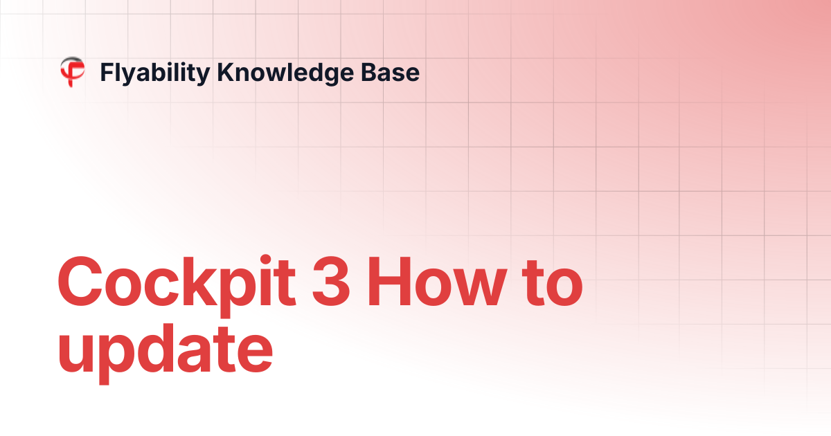Cockpit 3 How to update | Flyability Knowledge Base