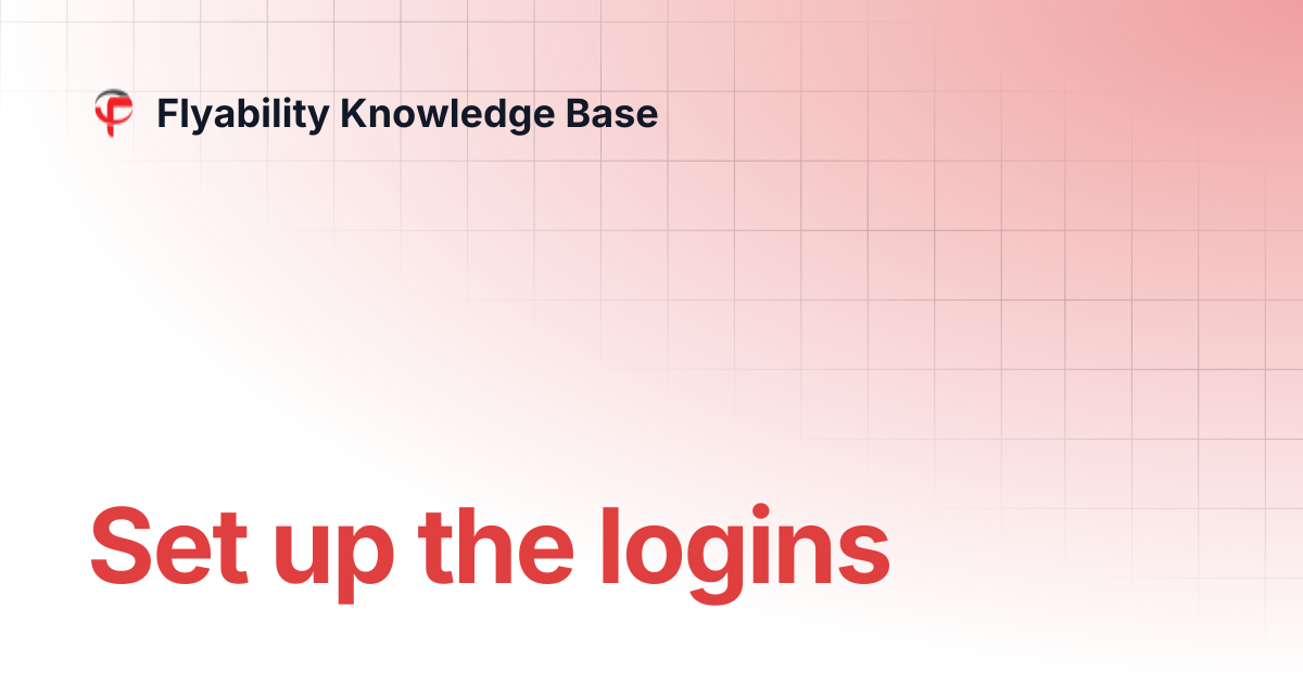 Set up the logins | Flyability Knowledge Base