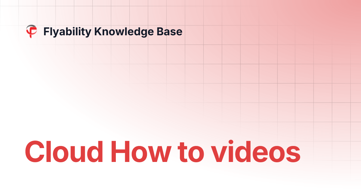 Cloud How to videos | Flyability Knowledge Base