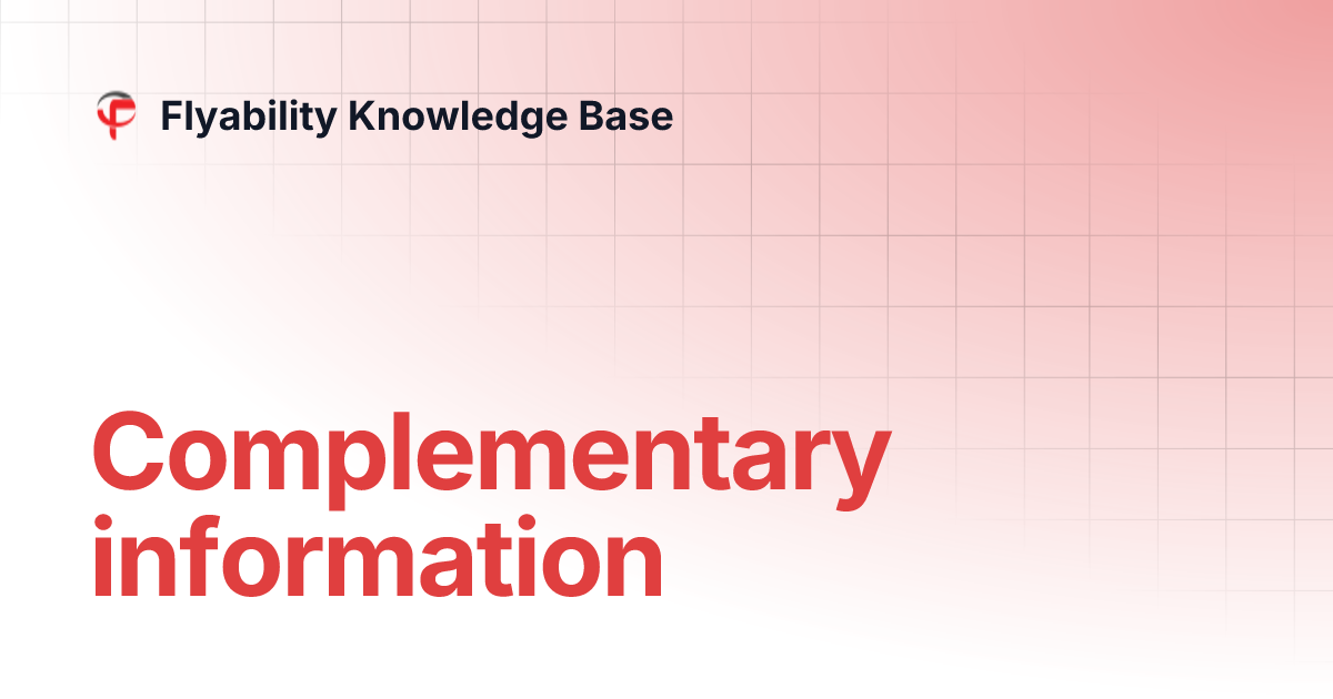 Complementary information | Flyability Knowledge Base